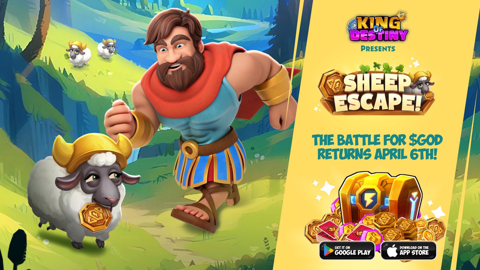 Sheep Escape 2 Begins: Compete for 2.5M $GOD in King of Destiny - ChainPlay.gg